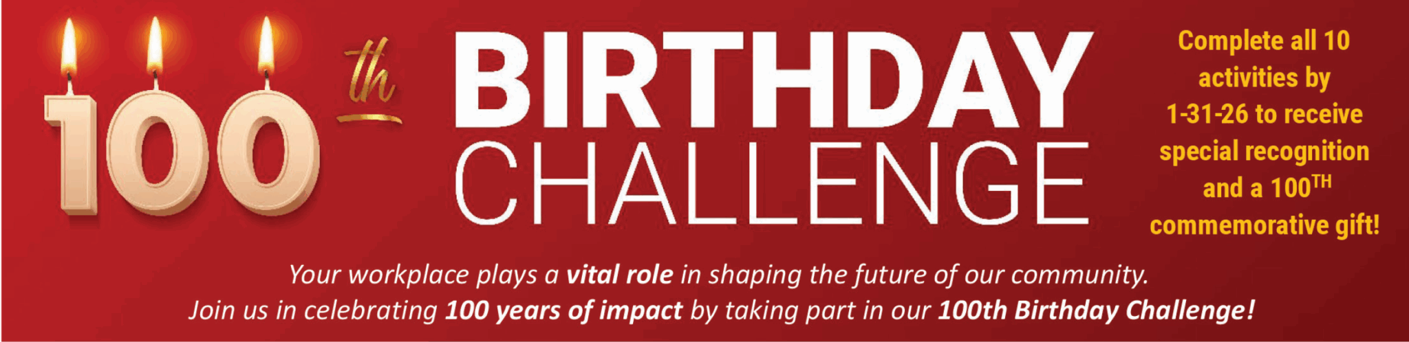 100th Birthday Challenge - Heart of Indiana United Way